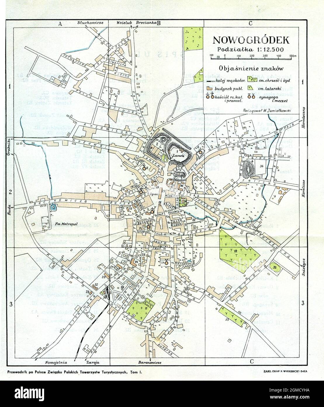 Old Nowogrodek Map, Nowogrodek Map, Retro Nowogrodek Map, Vintage ...