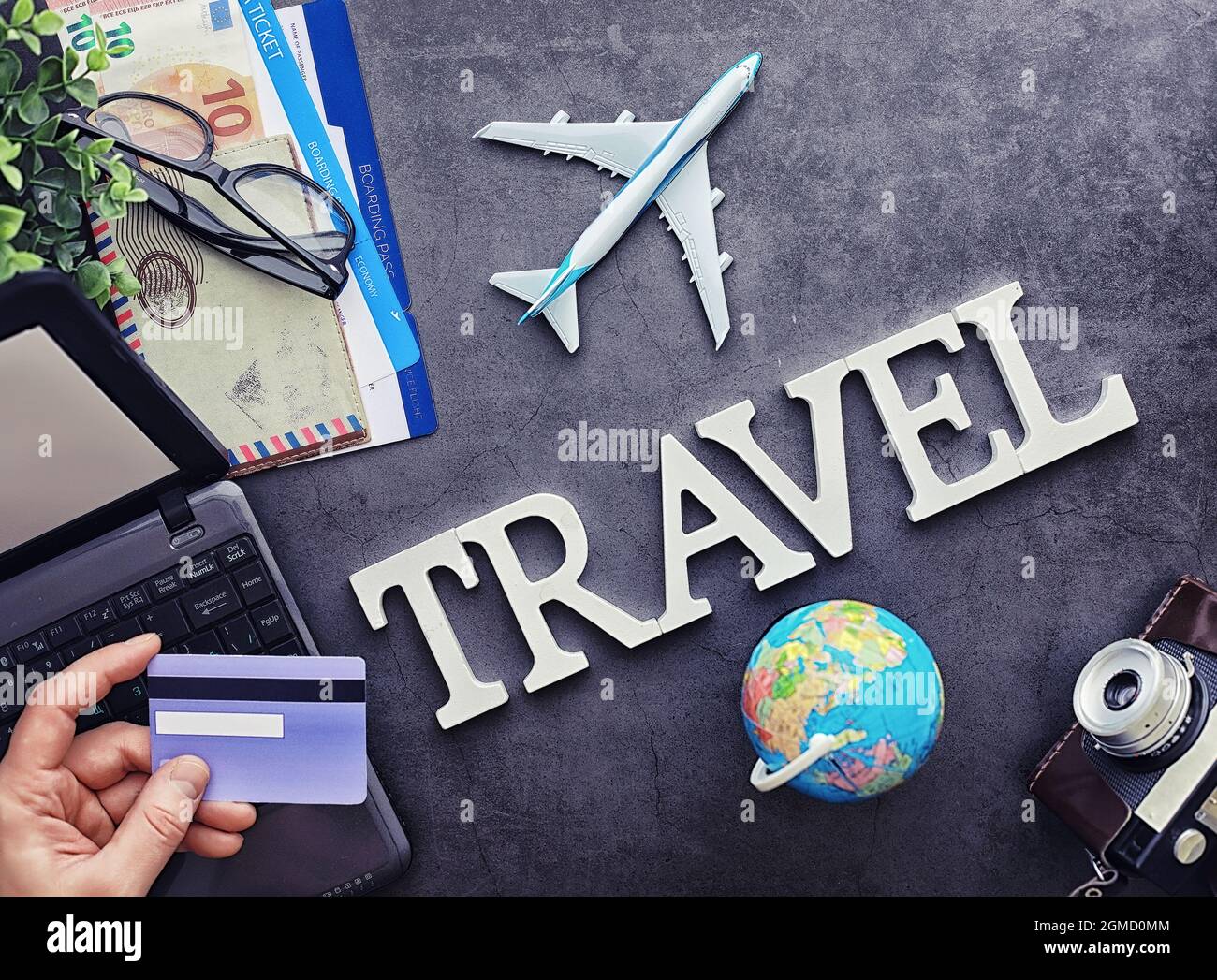 Air ticket and passport for flight by plane. Travel concept Ticket ...