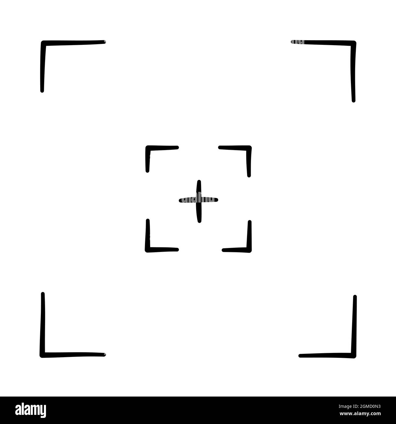 Hand drawn viewfinder frame of camera. Screen of video recorder digital ...