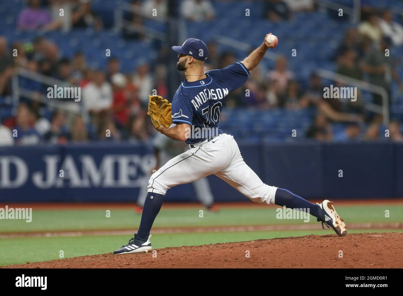 St. Petersburg, FL. USA; Tampa Bay Rays relief pitcher Nick Anderson ...