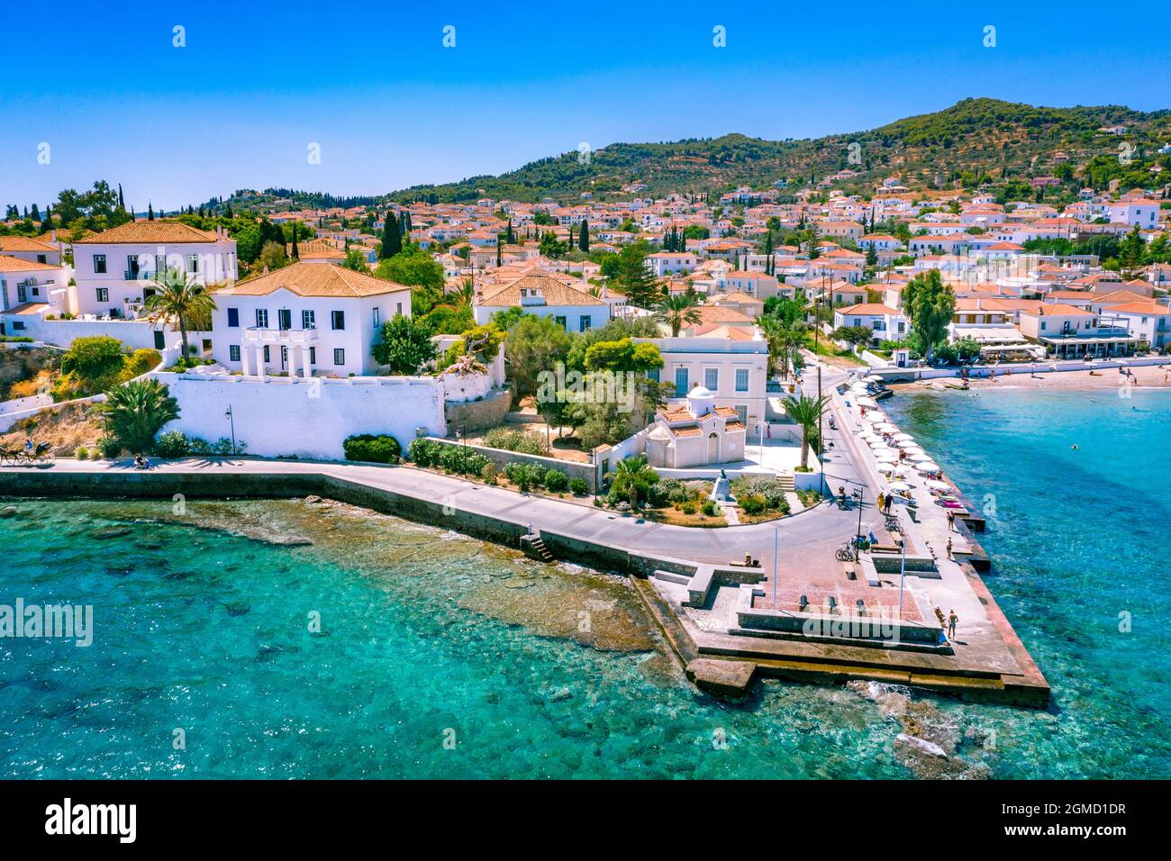 View of the amazing island of Spetses, Greece Stock Photo - Alamy