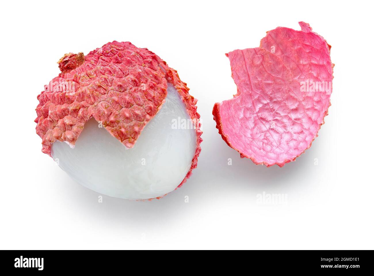fresh pink lychee fruit isolated on white background Stock Photo - Alamy