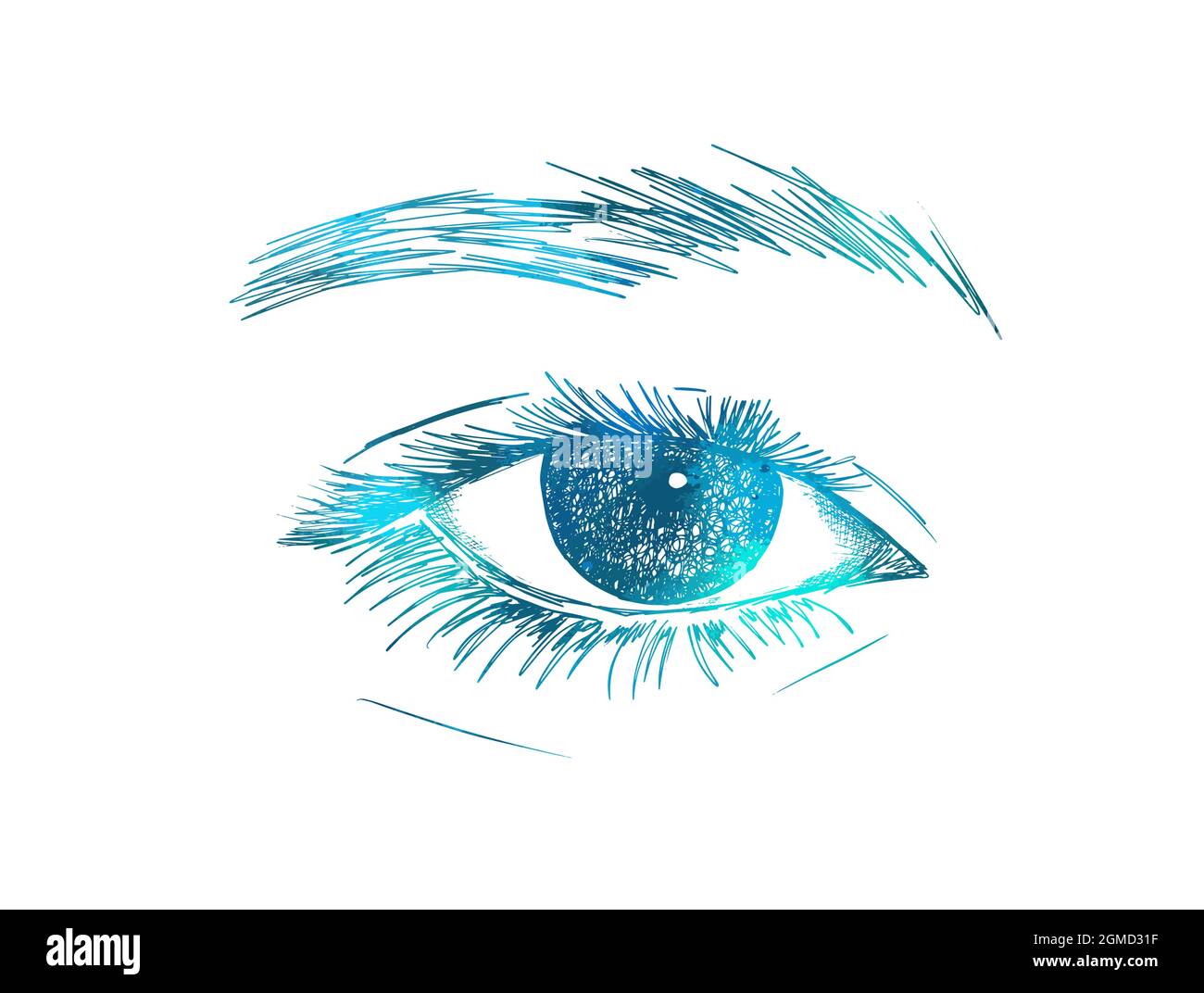 Handmade blue eye. Vector illustration Stock Vector Image & Art - Alamy