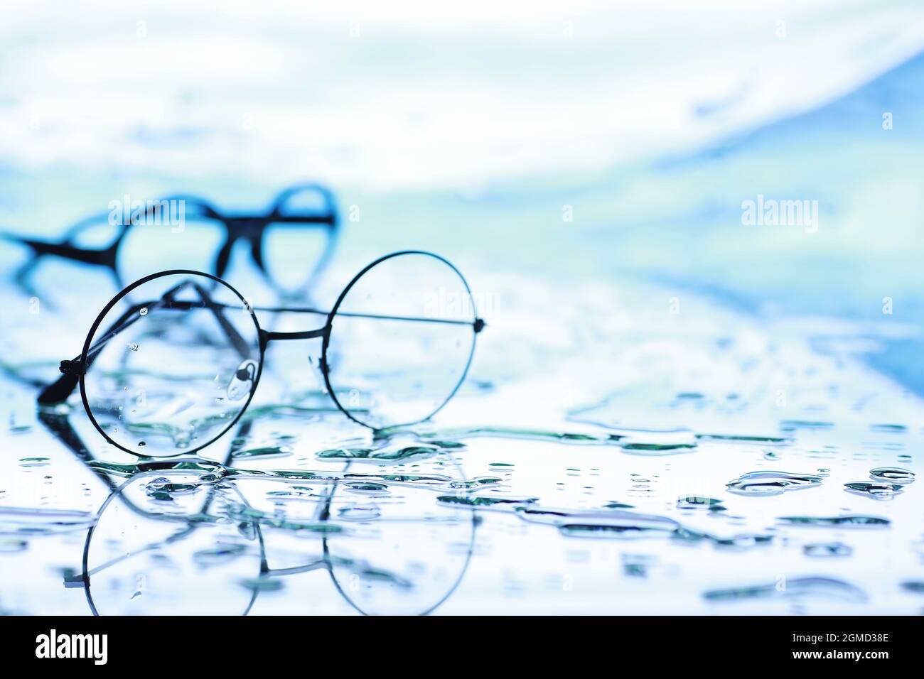 Tools for vision correction. Glasses and lenses with diopters on ...
