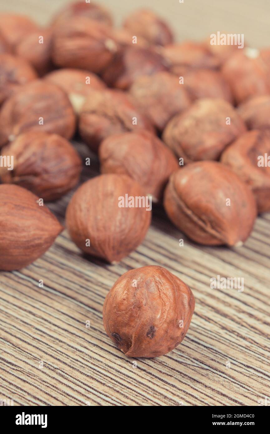 Fresh healthy hazelnuts containing natural vitamins and minerals ...