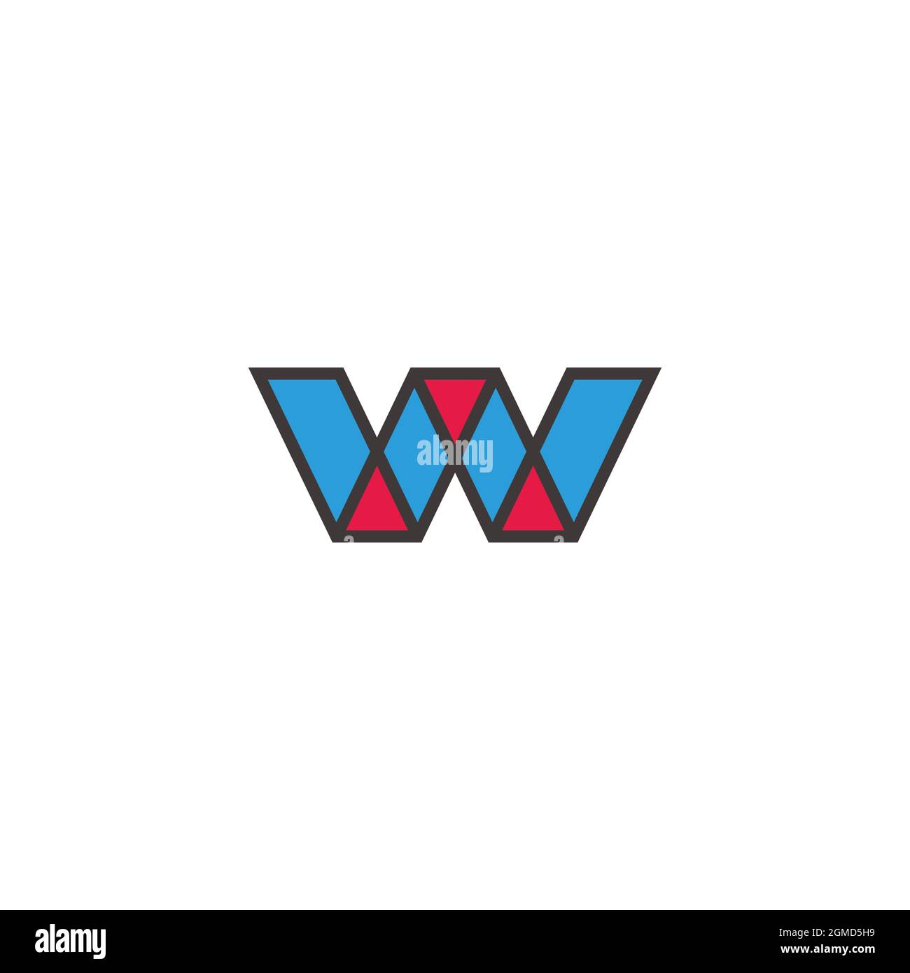 letter w outline colorful mosaic triangle logo vector Stock Vector ...