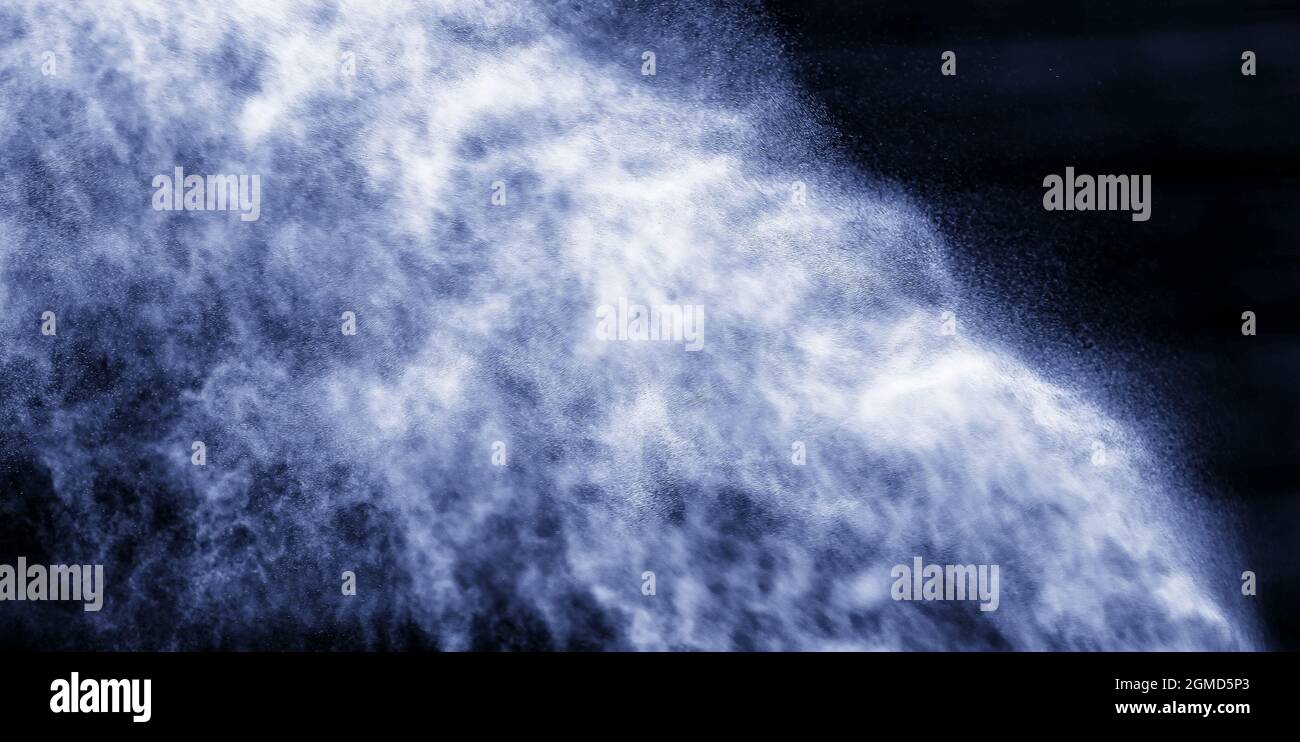 A stream of water and a cloud of drops from the atomizer Stock Photo ...