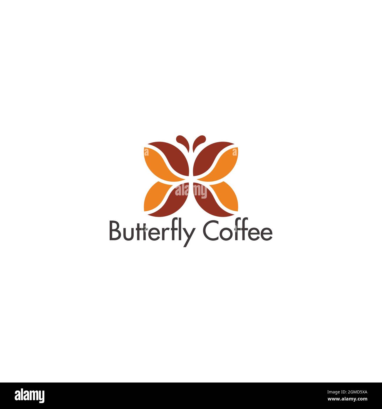 butterfly coffee bean symbol geometric logo vector Stock Vector Image ...