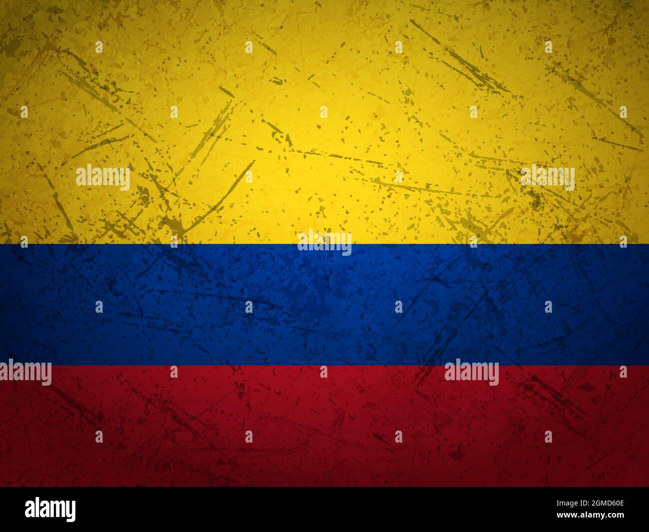 Grunge Colombia flag textured background. Vector illustration Stock ...