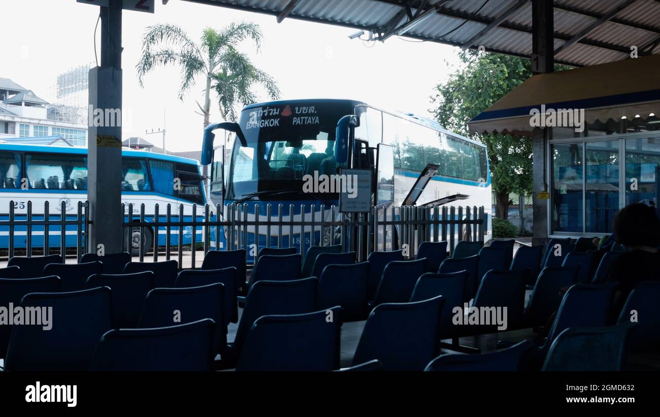 The Bangkok to Pattaya Bus Station Stock Photo - Alamy