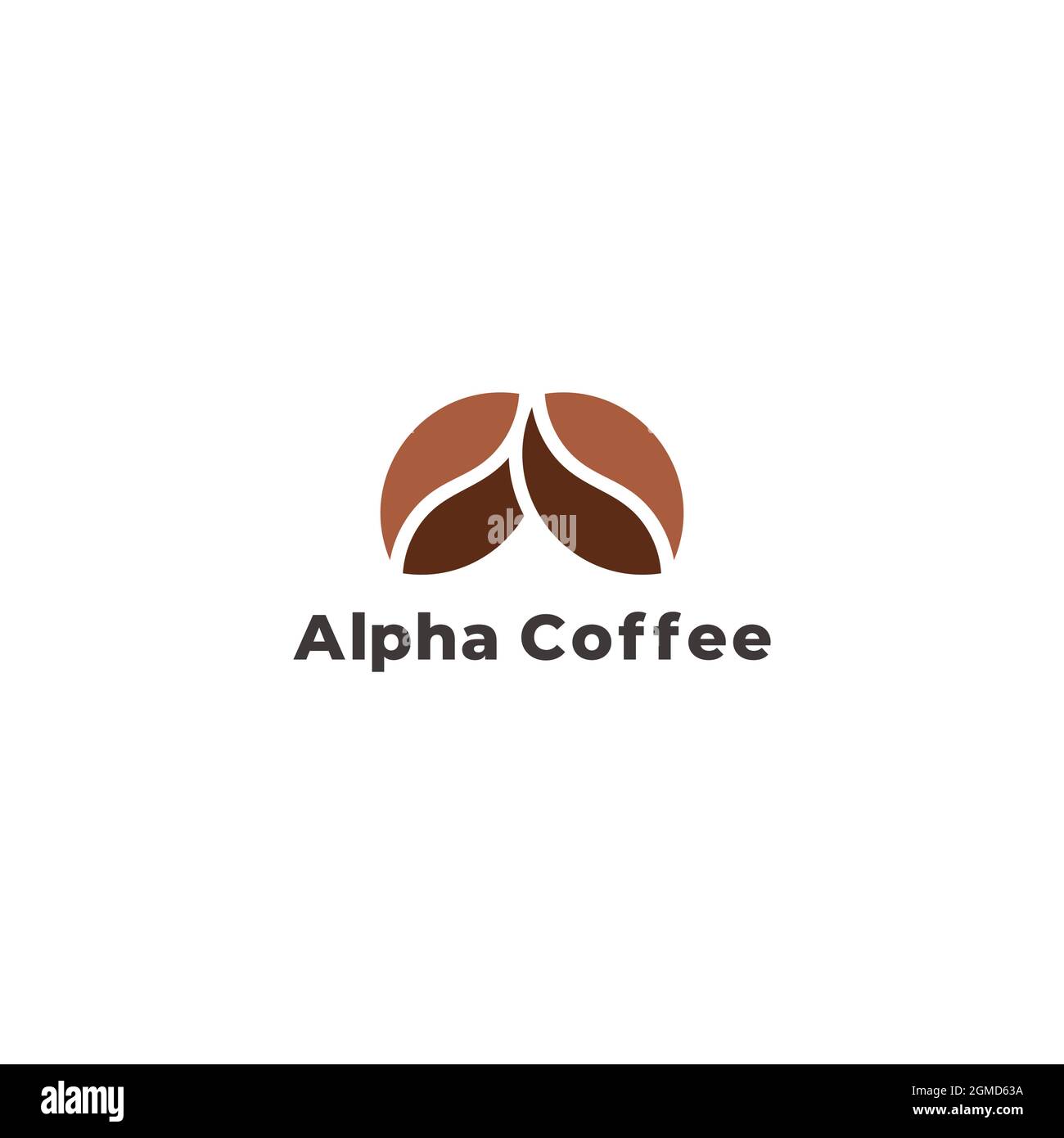 letter A alpha coffee bean simple geometric colorful logo vector Stock ...
