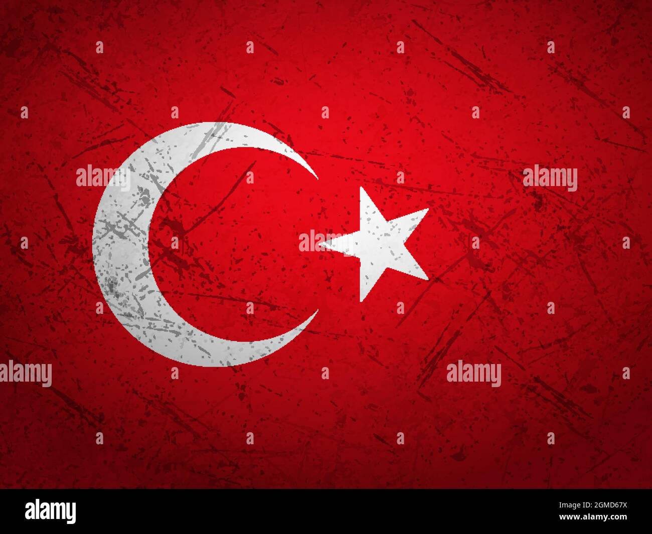 Grunge Turkey flag textured background. Vector illustration Stock ...