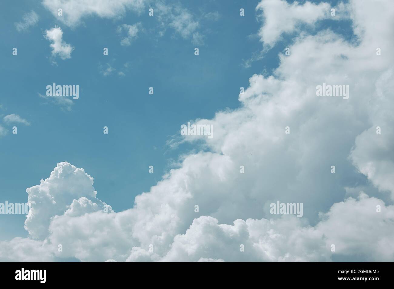 Gentle blue sky with airy white and gray clouds. Photo for background ...