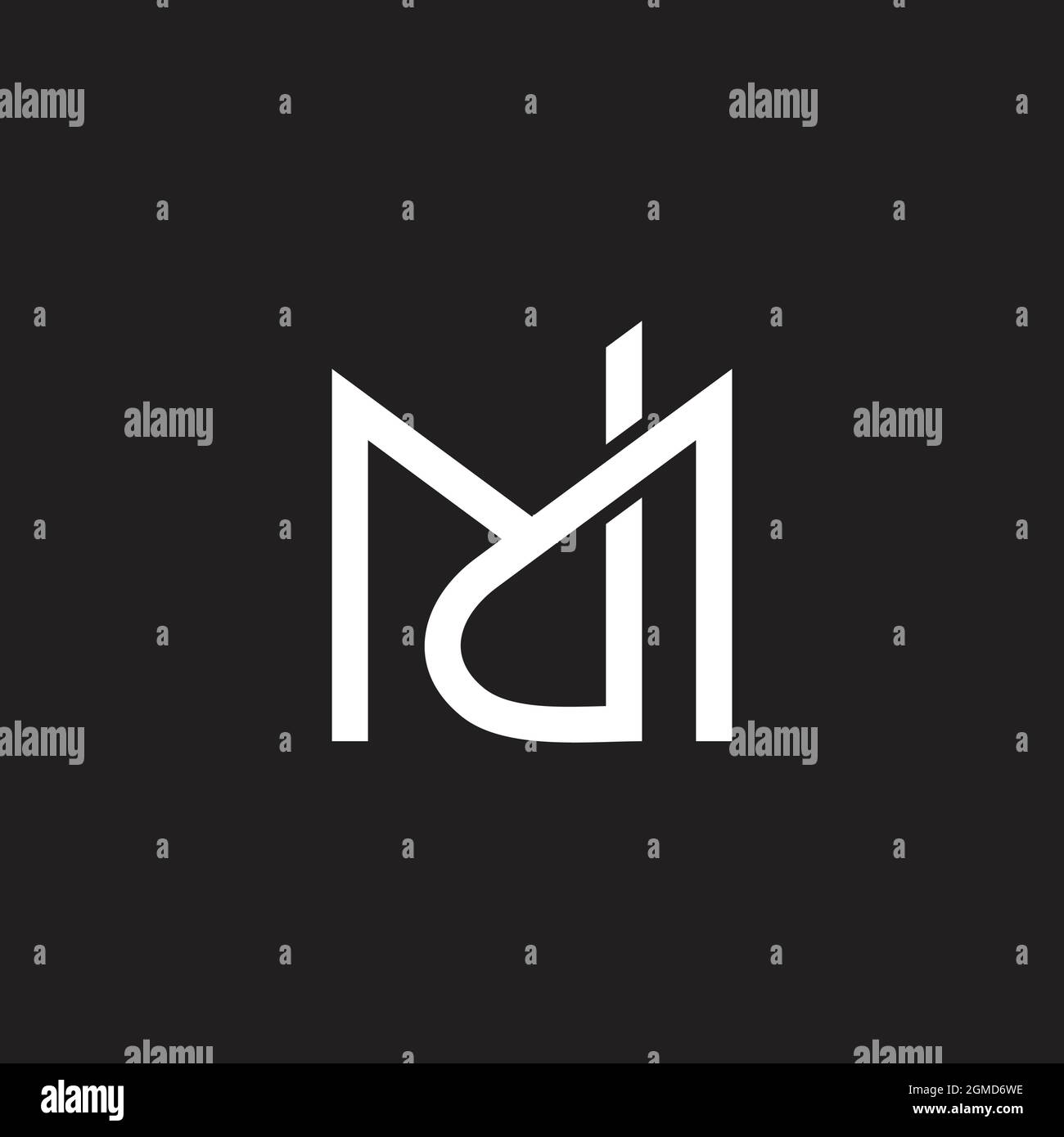 letter md simple linked overlap geometric line logo vector Stock Vector ...