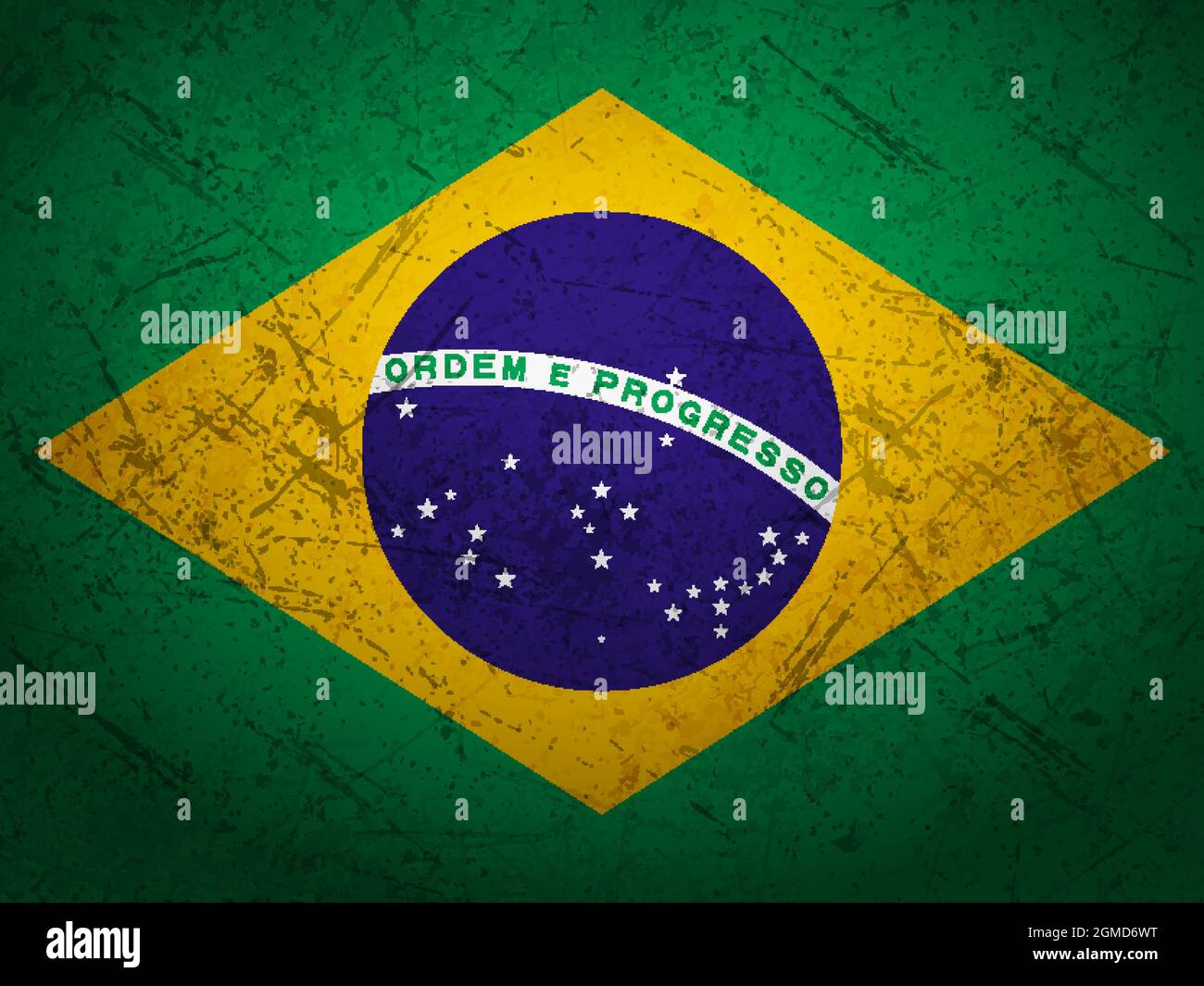 Grunge Brazil flag textured background. Vector illustration Stock ...