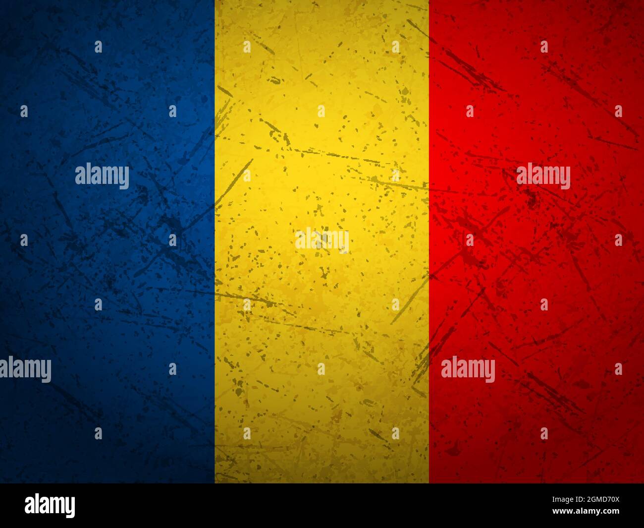 Grunge Romania flag textured background. Vector illustration Stock ...