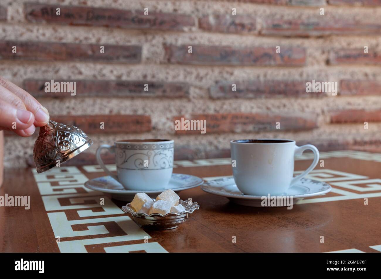 Turkish coffee and Turkish delight Stock Photo - Alamy