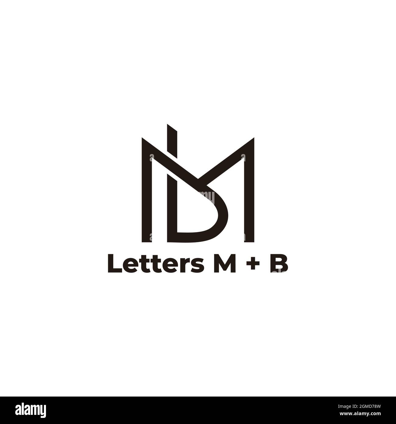 letter mb simple linked geometric line logo vector Stock Vector Image ...