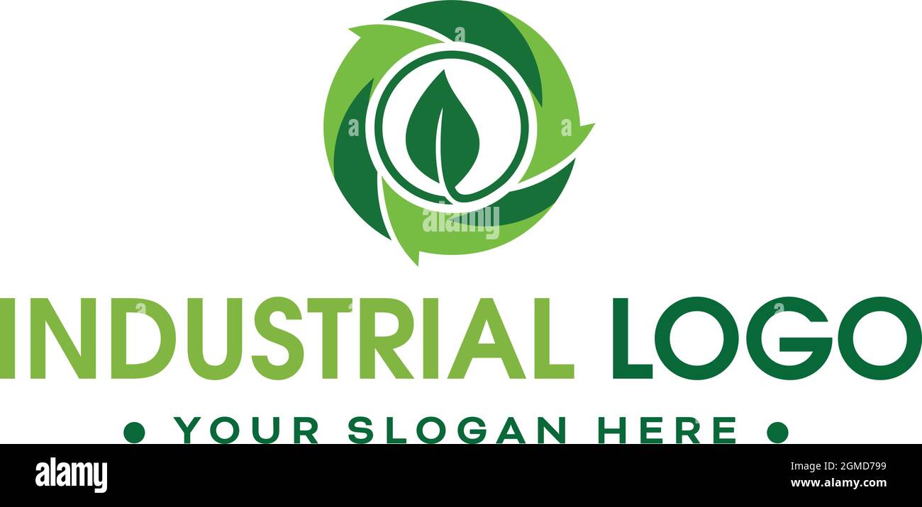 Green industrial recycled eco friendly logo design Stock Vector Image ...