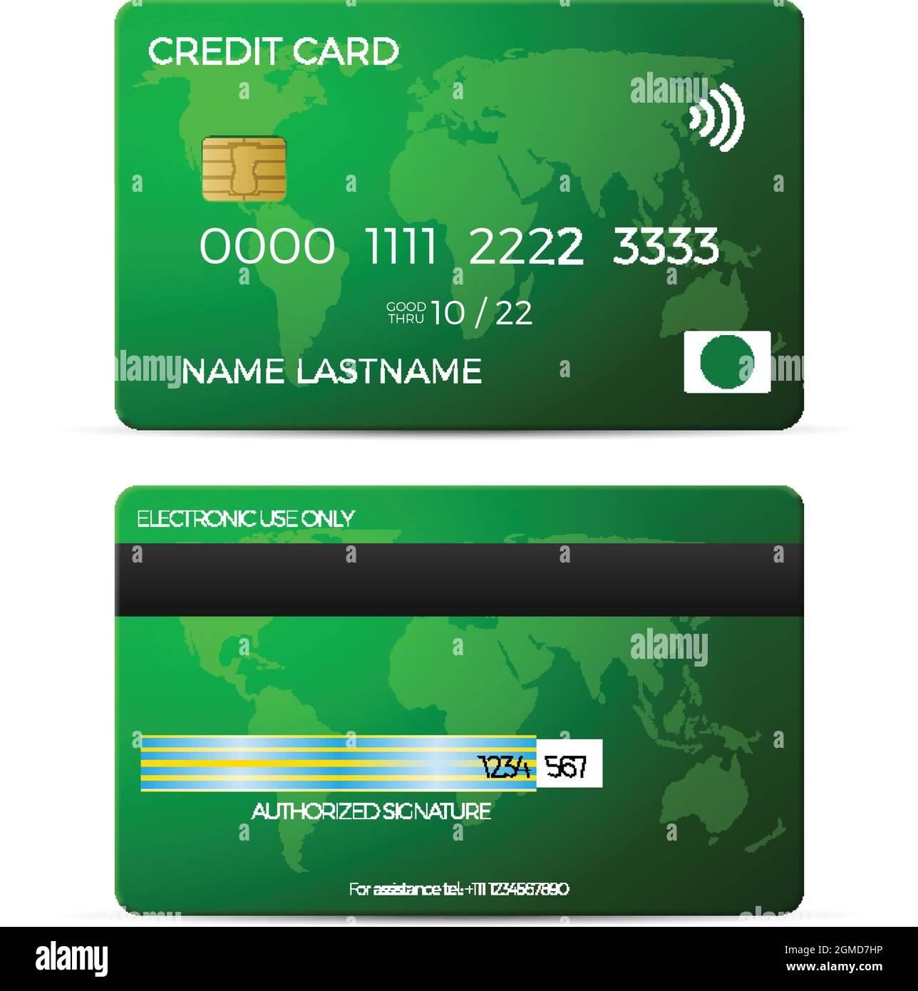 Credit card on a white background. Vector illustration Stock Vector ...