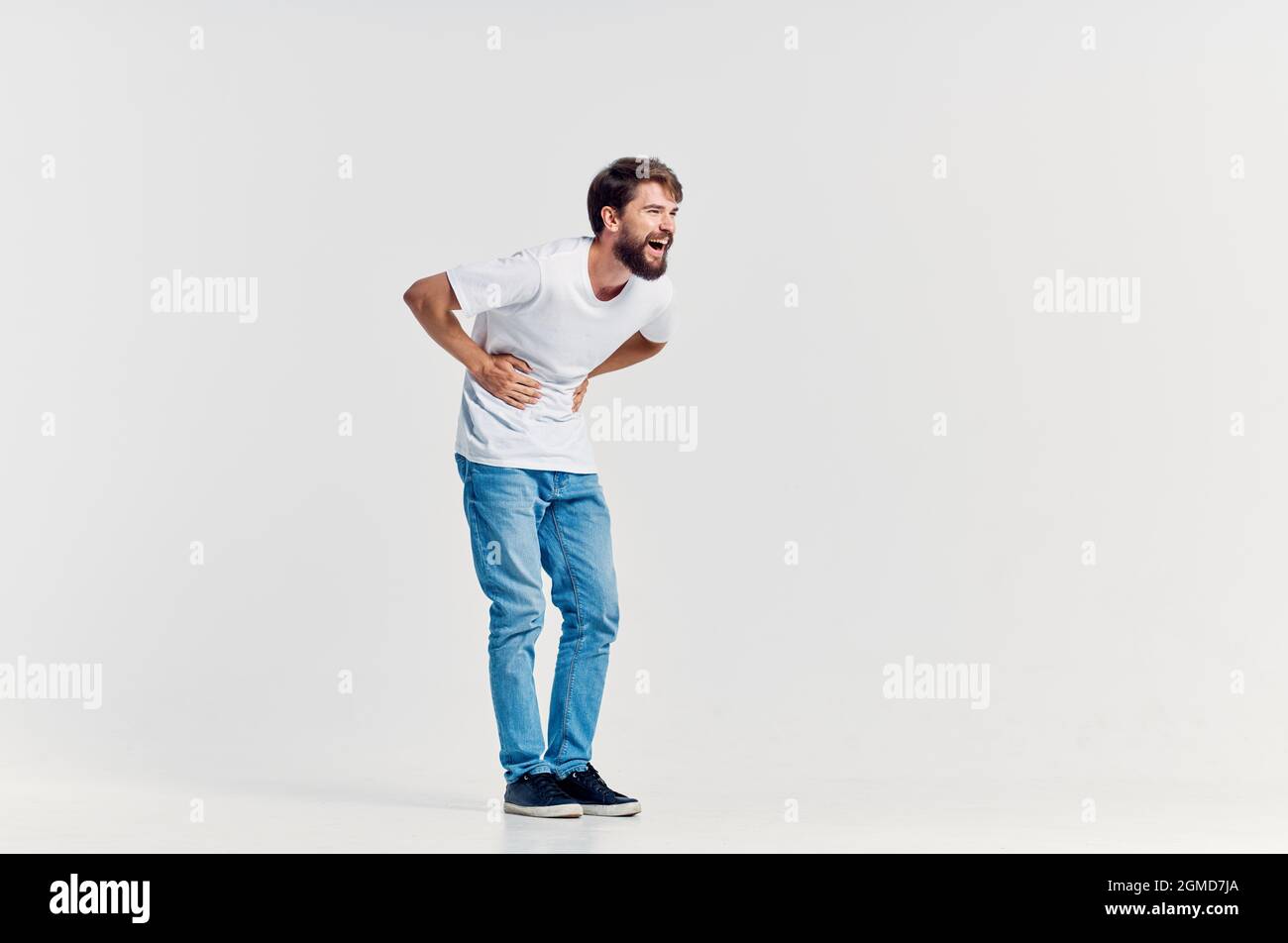 cute man movement positive light background Stock Photo - Alamy