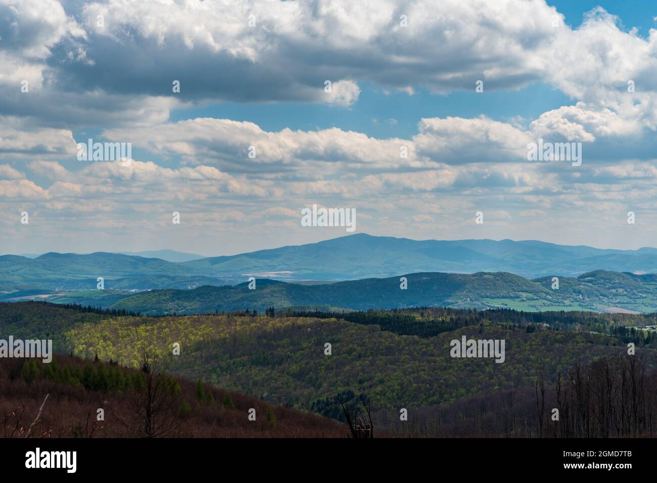 View to Povazsky Inovec mountain range with highest Inovec hill from ...