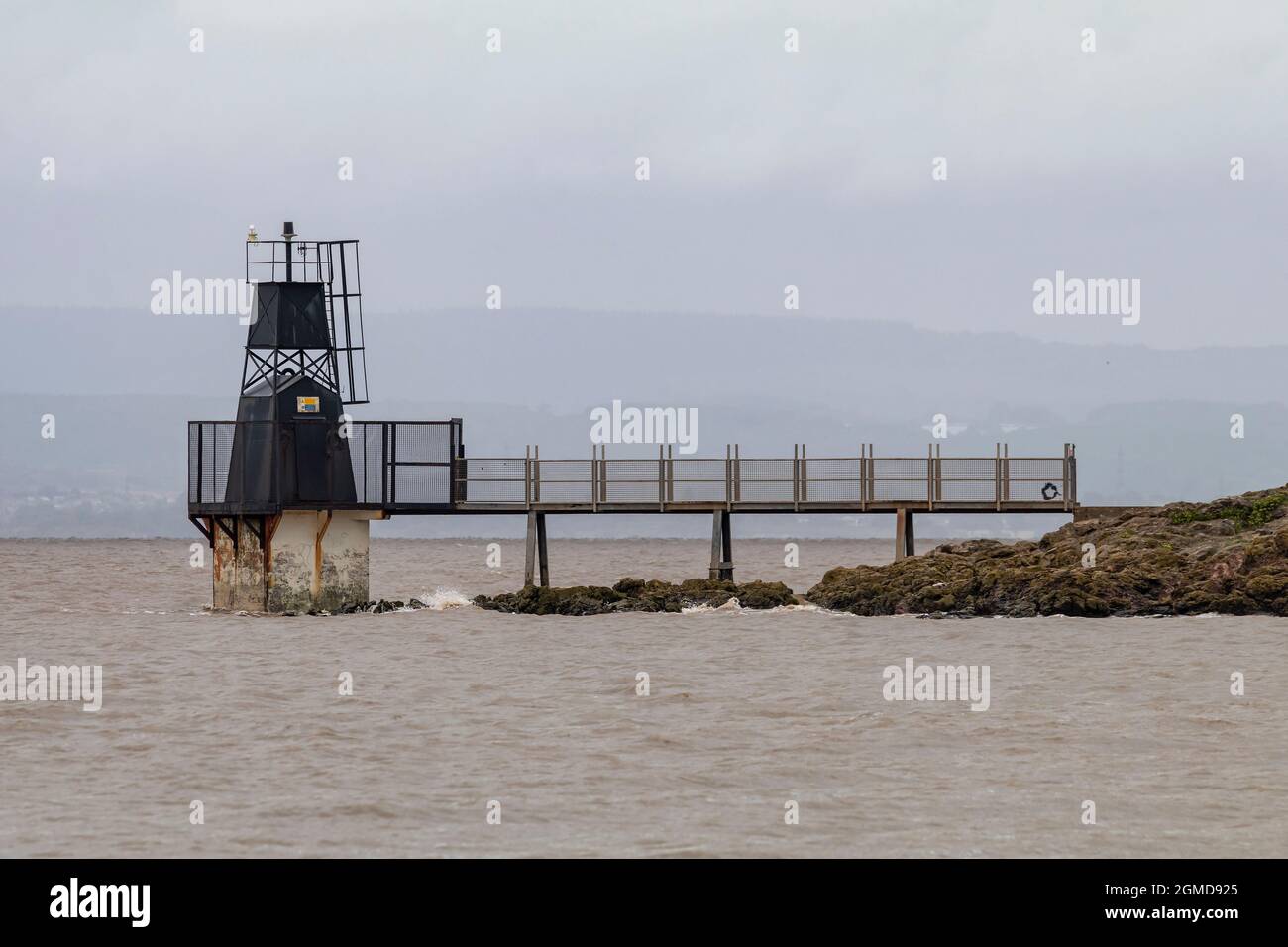 Portishead battery point marker light Stock Photo - Alamy