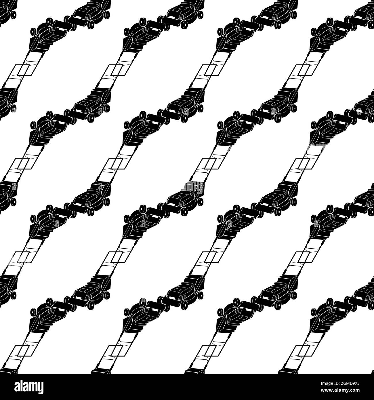 Electric Lawn Mower Pattern Seamless Background Texture Repeat Wallpaper Geometric Vector Stock