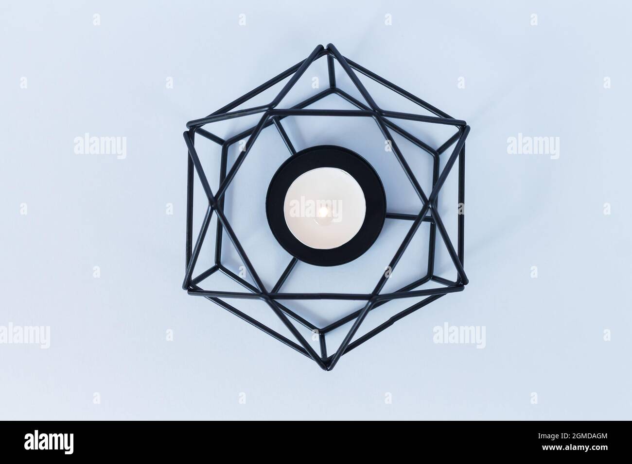 Stylish modern metal candle holder or candlestick witn small aromatic ...