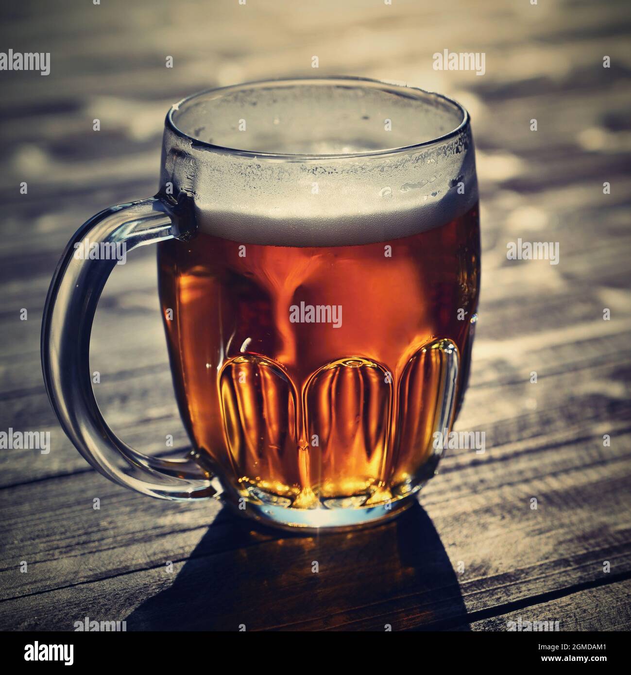 Refreshing fresh draft beer in a dewy glass. Good and honest Czech ...