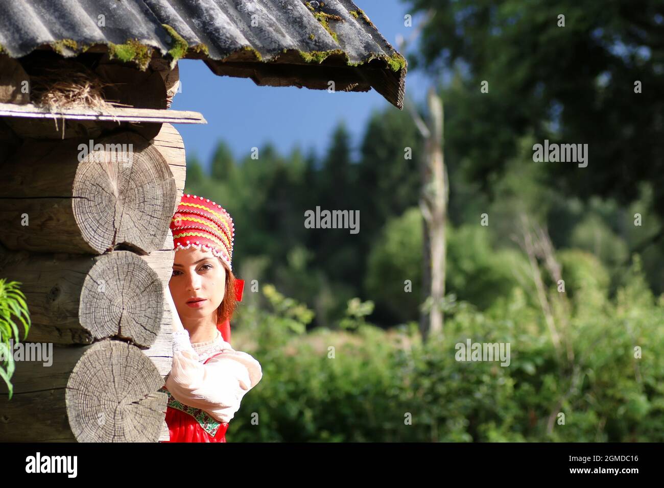 girl traditional dress log Stock Photo - Alamy