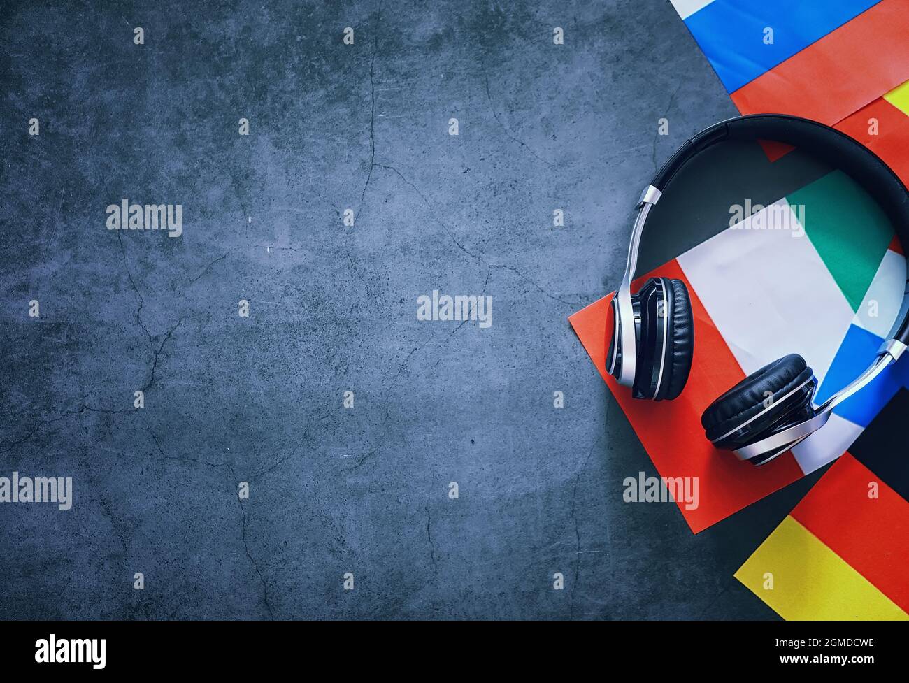 Learning foreign languages. Audio language courses. Background from ...