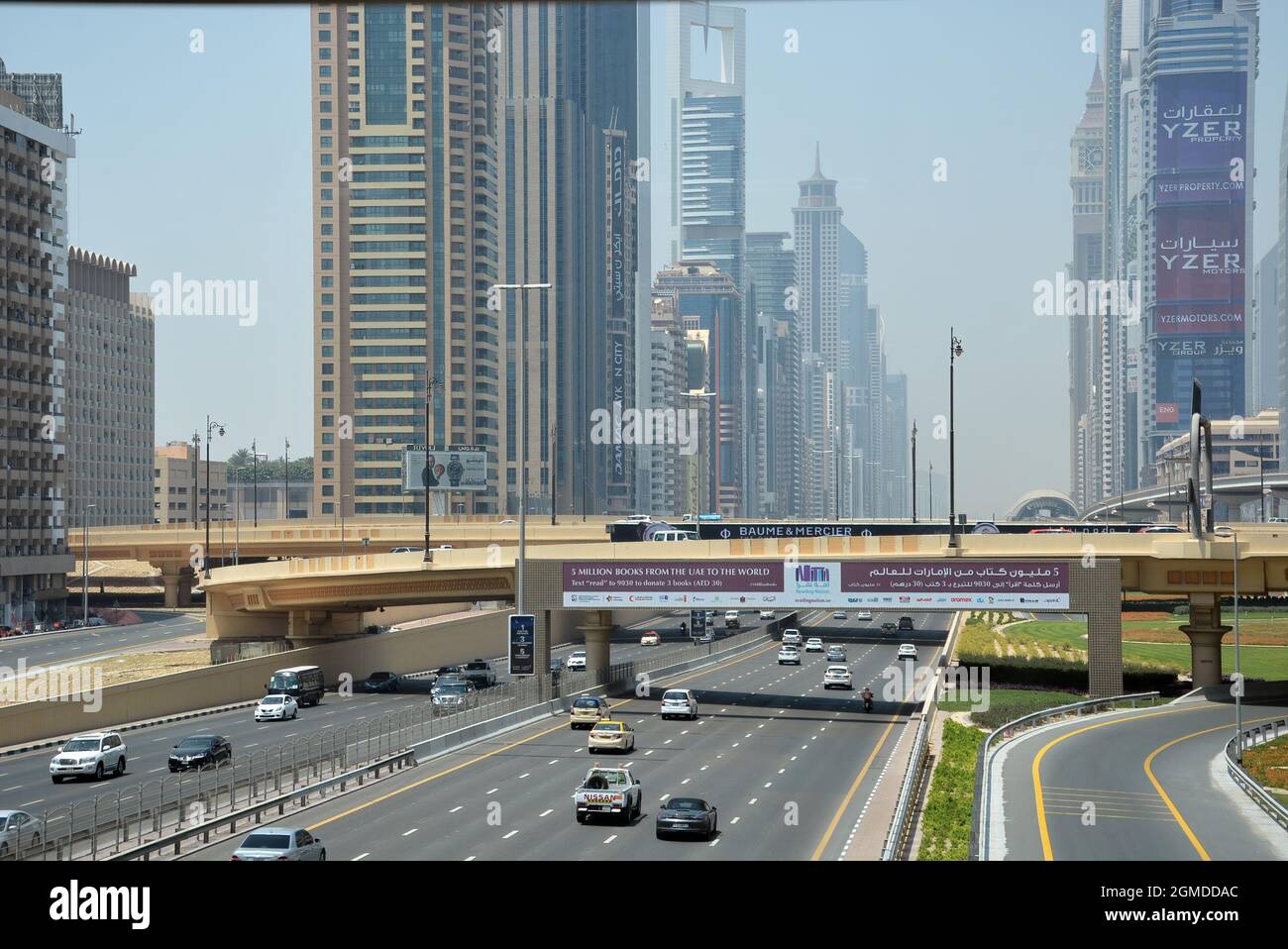 DUBAI, UNITED ARAB EMIRATES - Jul 02, 2016: The view of Sheikh Zayed ...