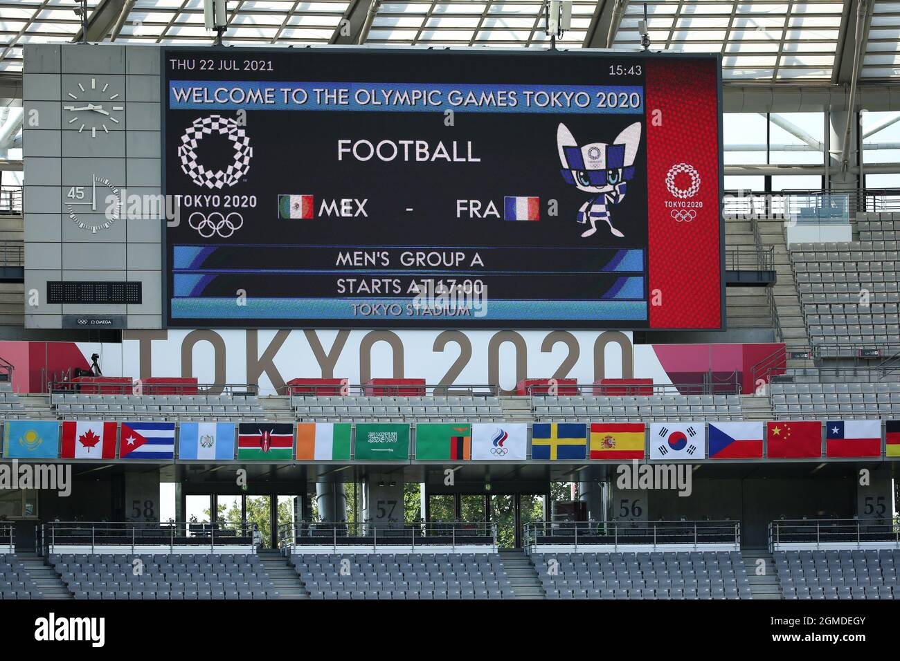 JULY 22nd, 2021 - TOKYO, JAPAN: scoreboard of the Men's Group A match ...