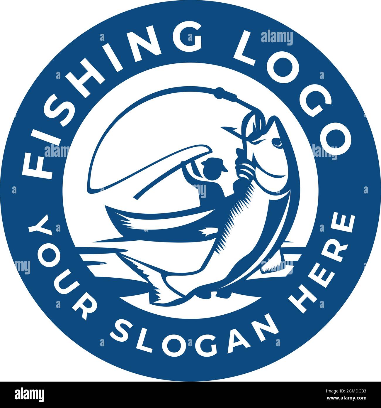 Fishing fisherman vector logo design Stock Vector Image & Art - Alamy