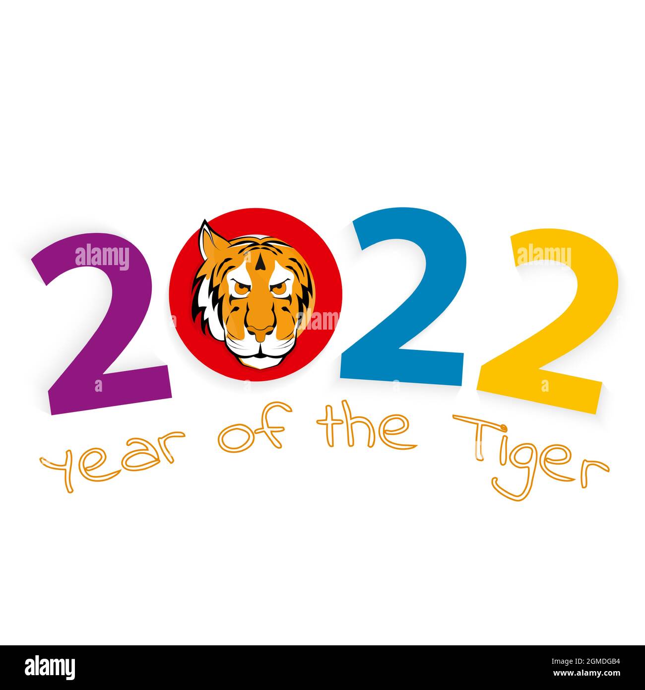 2022 year of the Tiger, number 2022 with head of a Tiger. Vector ...