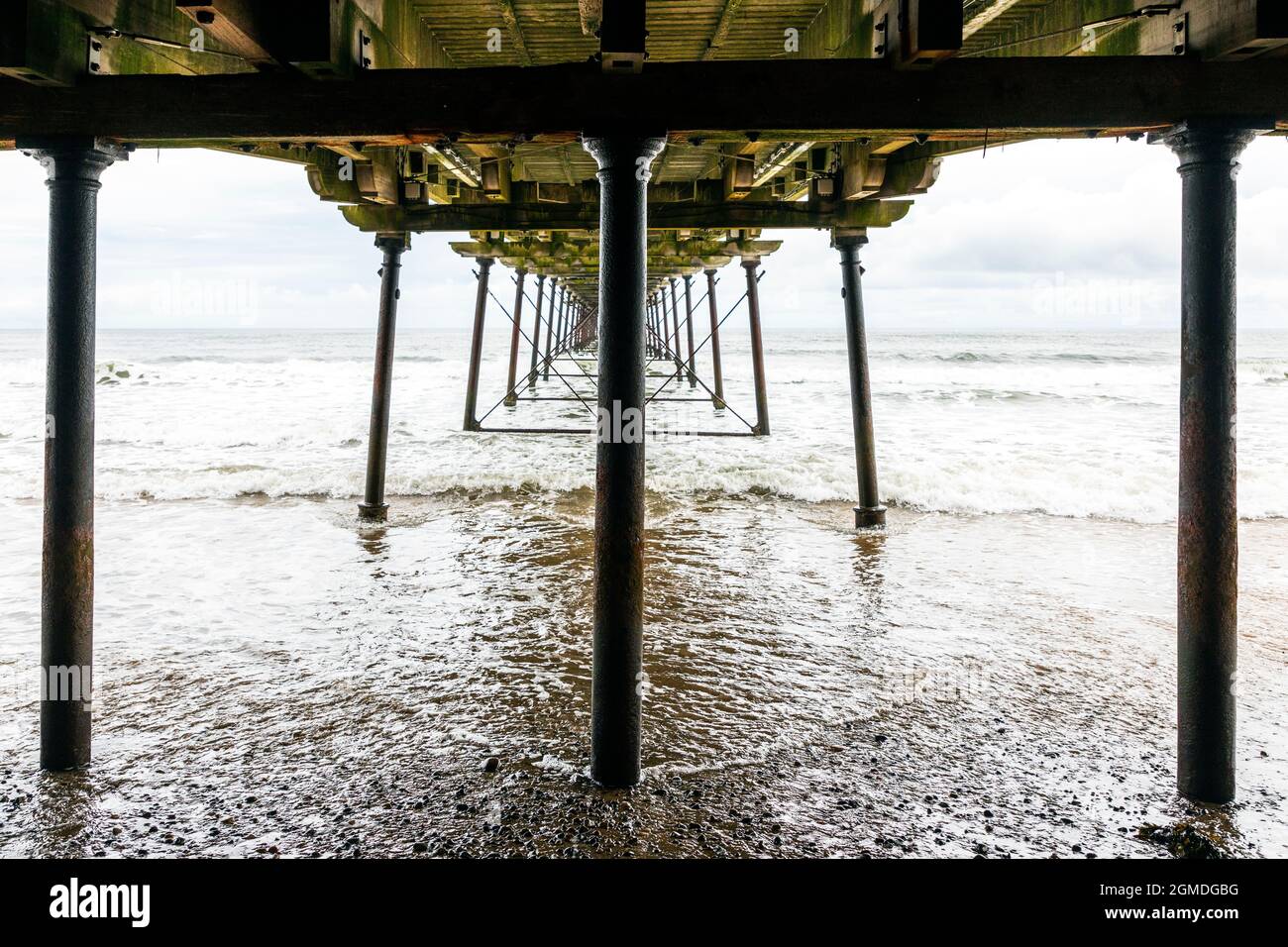 Victorian pier at Saltburn by the Sea, Redcar and Cleveland District ...