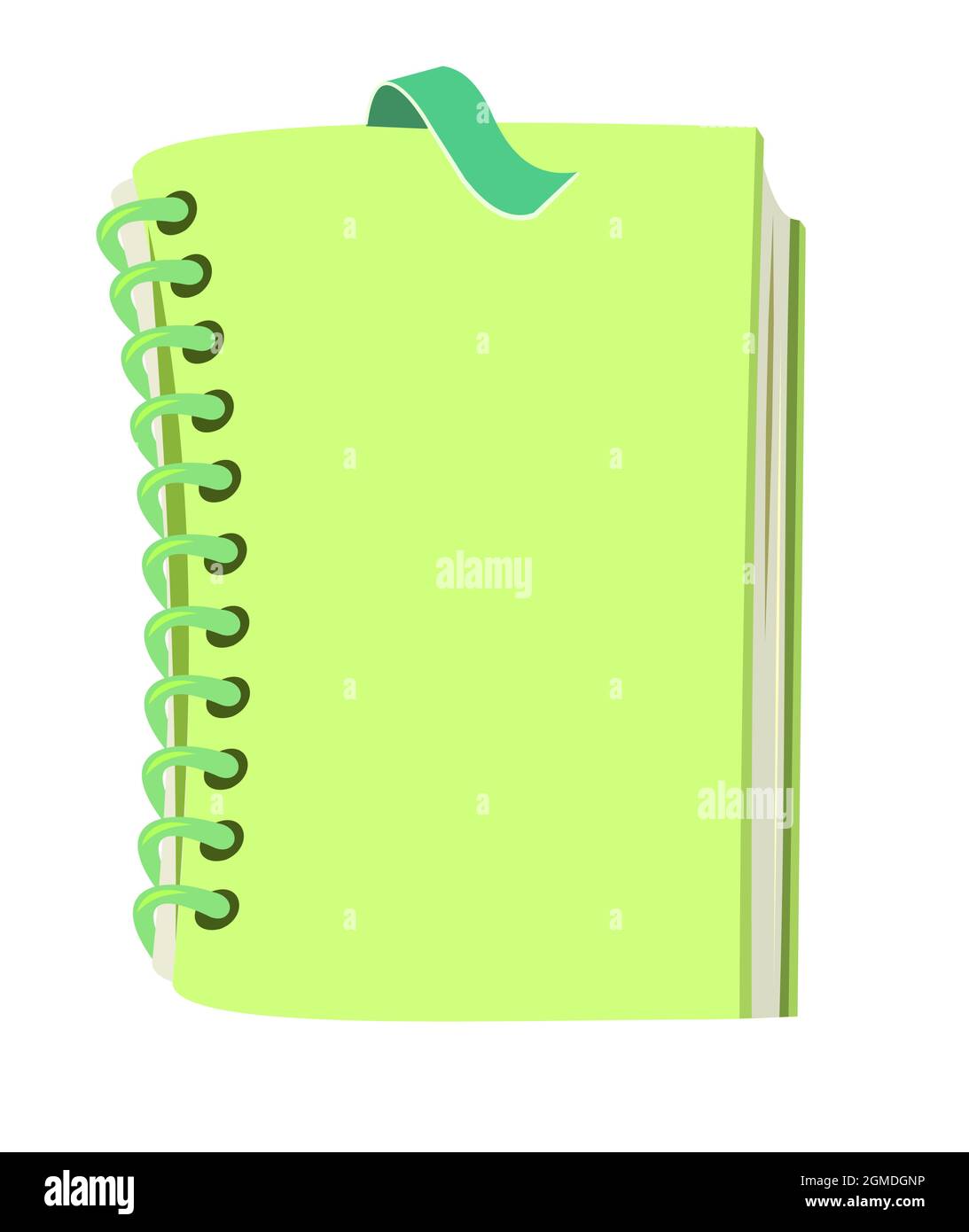Green book or notepad. Cheerful cute cartoon style. Isolated on white ...