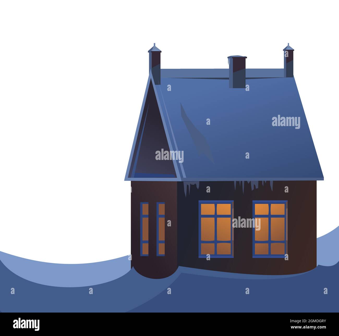 Gothic house snow Stock Vector Images - Alamy