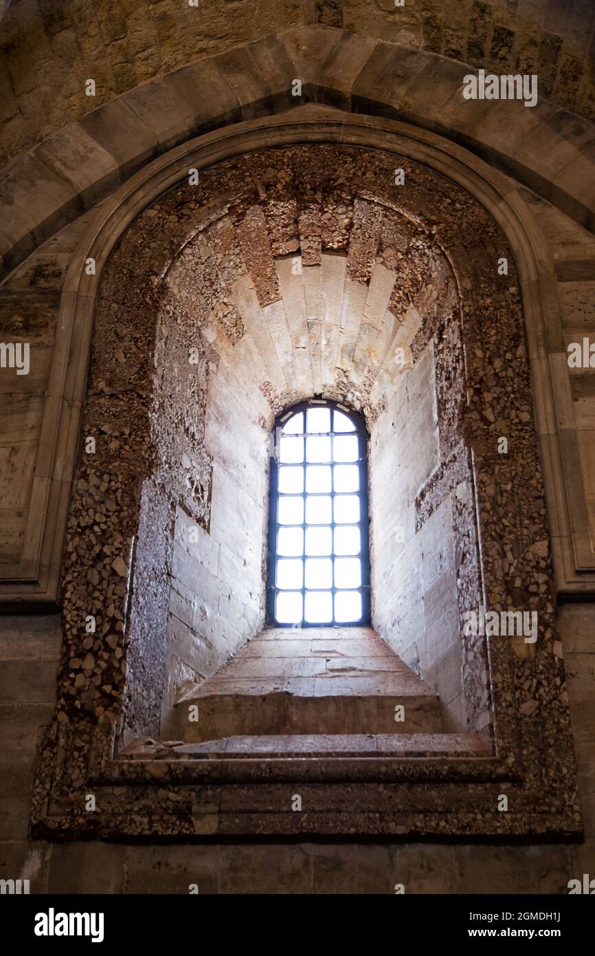 Backlit niche window in Castel del Monte (Italy Stock Photo - Alamy