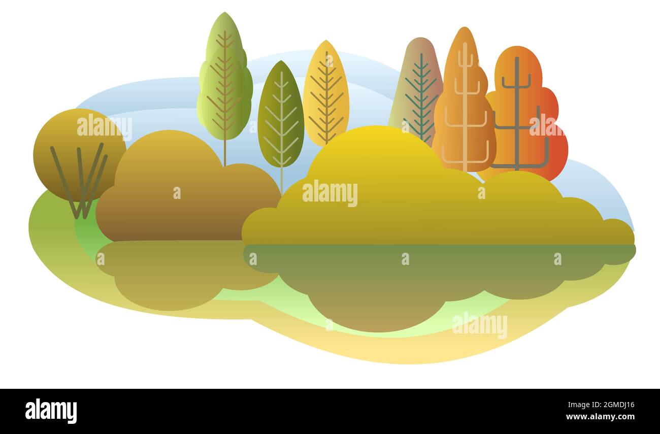 Orange tree reflection Stock Vector Images - Alamy