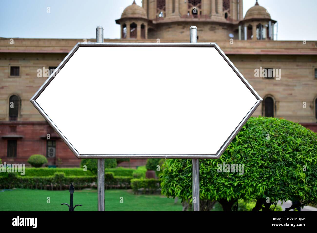 hexagon blank board for promotion purpose on Delhi's road Stock Photo ...