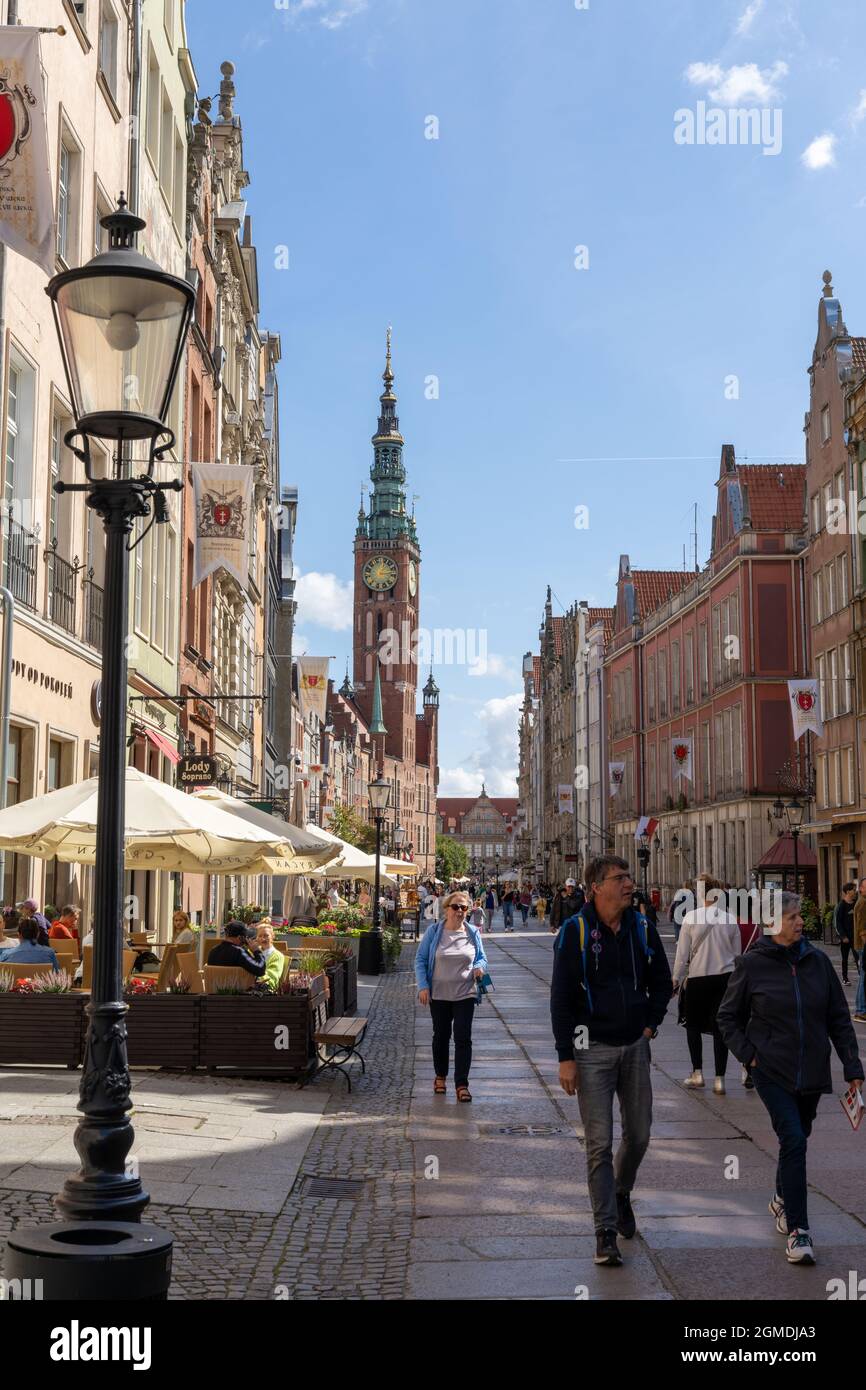 Danzig, Poland - 2 September, 2021: tourists enjoy a visit to the ...