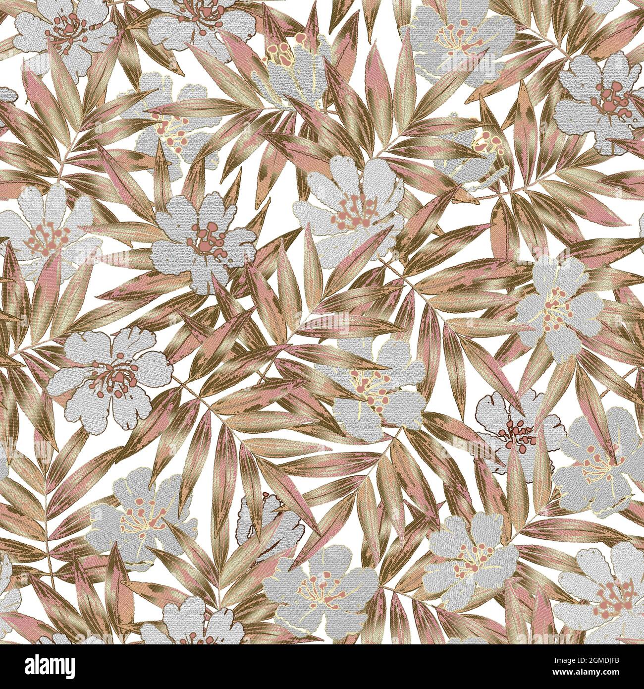 Seamless Pattern. Palm leaf and branch in a modern minimalist style ...