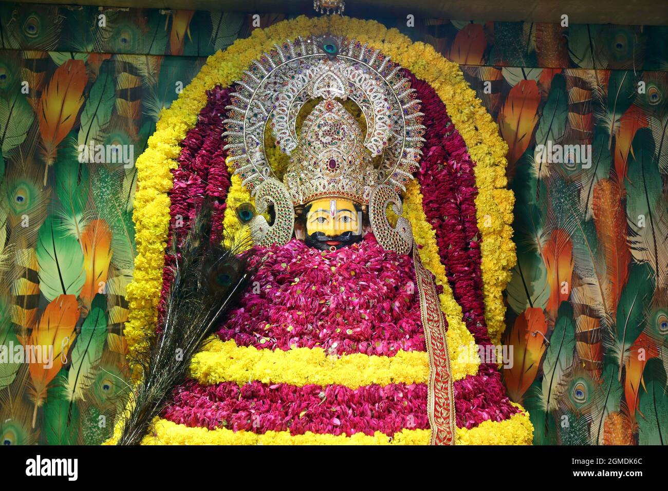 Beawar, Rajasthan, India, September 17, 2021: Idol of Hindu God Khatu ...