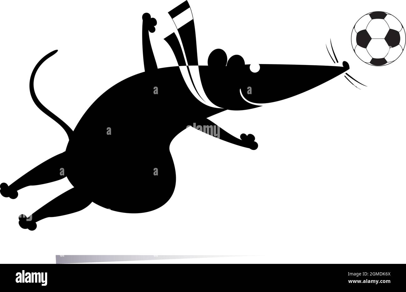 Cartoon rat or mouse plays football illustration. Cartoon rat or mouse ...