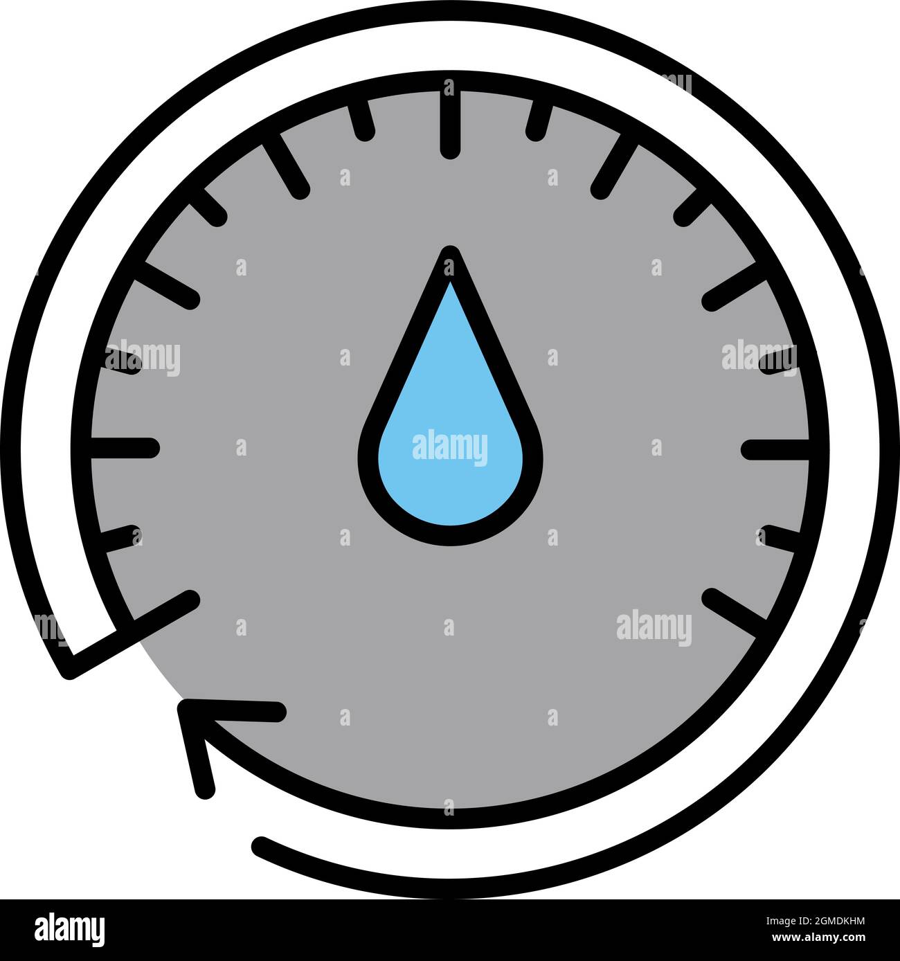 Oil meter icon. Outline oil meter vector icon color flat isolated Stock ...