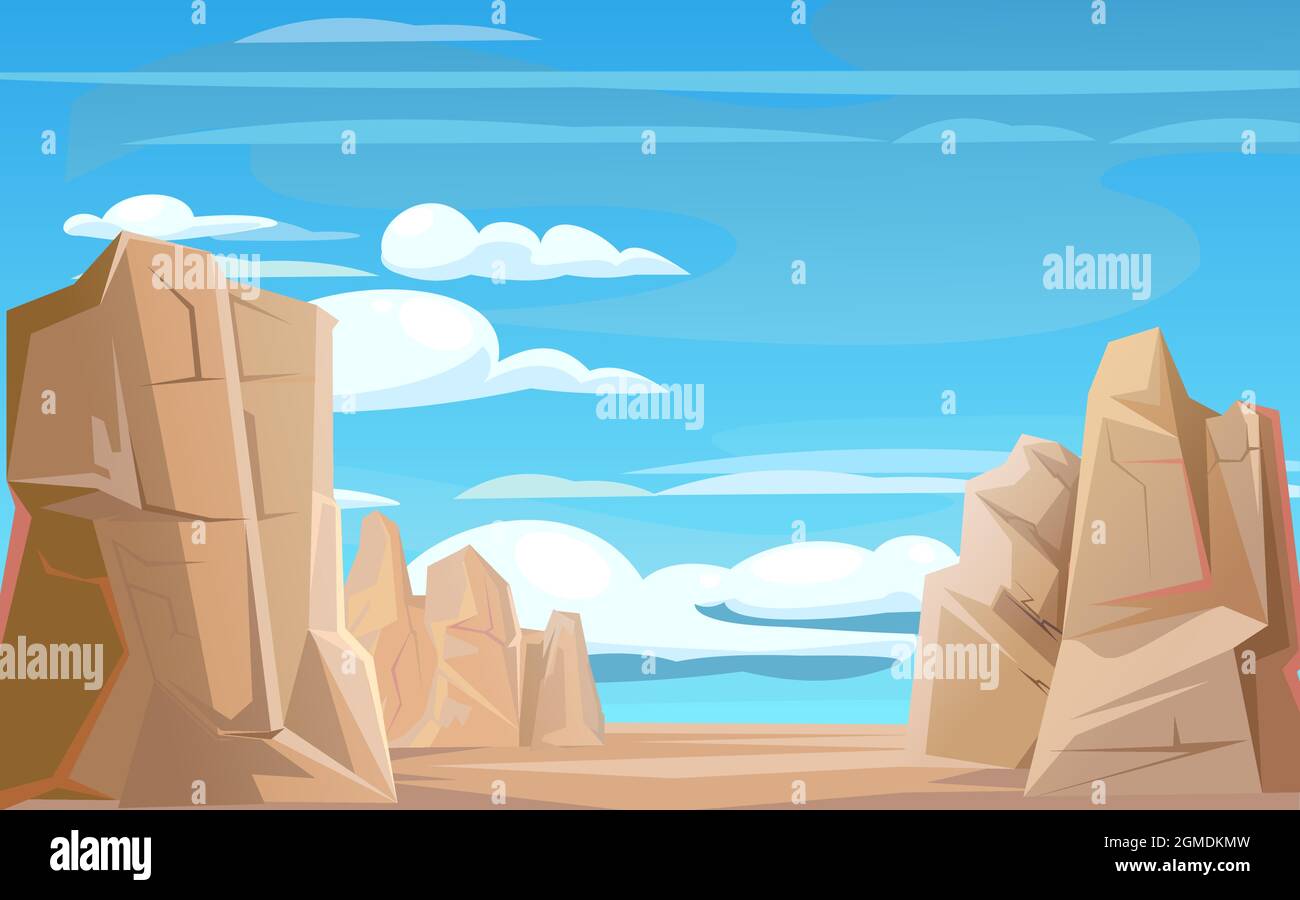 Rocky cliffs. Peaks of rocky mountains. Stone landscape. Wind. Sky with ...