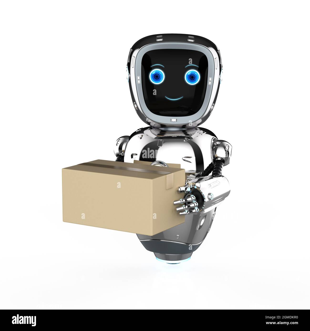 Automatic warehouse concept with 3d rendering automation robot hold ...