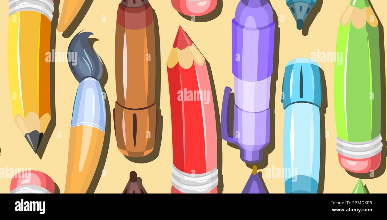 Cartoon colored pencils Stock Vector Images - Alamy